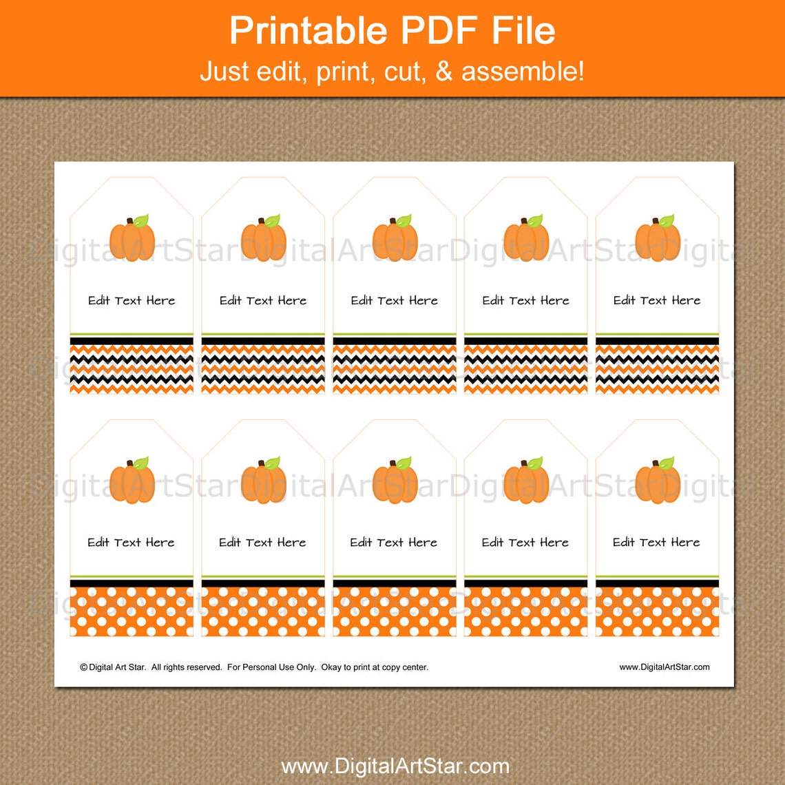 Printable Halloween Tags Pumpkin Halloween Tags Pumpkin - Etsy