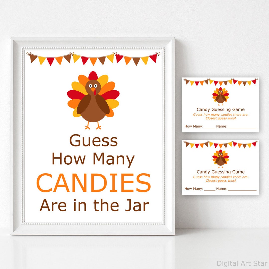 Thanksgiving Candy Guessing Game Printable, Guess How Many Candies ...
