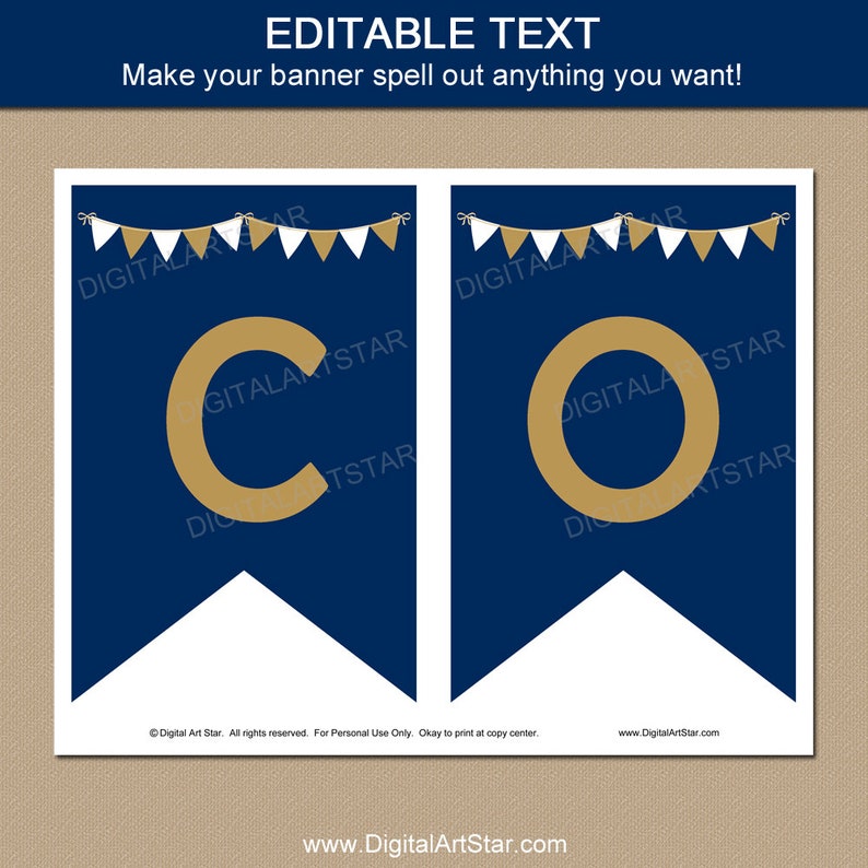 Downloadable Graduation Banner Template Navy Blue and Gold - Etsy