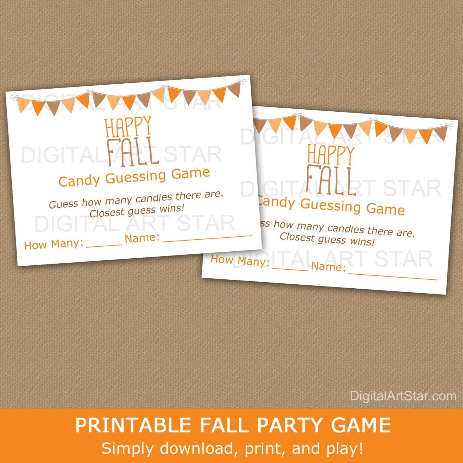 Candy Guessing Fall Happy Fall Printable Game Fall Candy - Etsy
