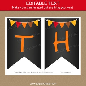 Thanksgiving Chalkboard Banner Template, Thanksgiving Party Decorations ...