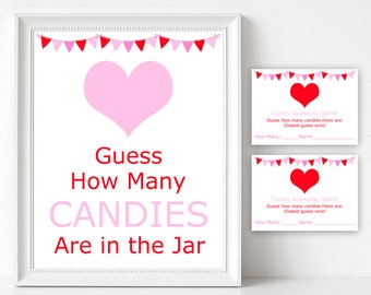 How Many Hearts Are in the Jar How Many Hearts Sign Valentines Days ...