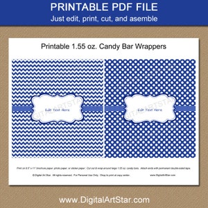 Blue Candy Bar Wrappers Boy Baby Shower Candy Labels Blue - Etsy