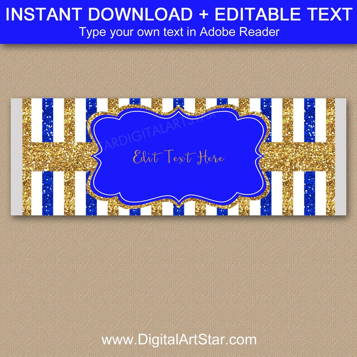Royal Blue and Gold Candy Bar Wrappers Blue and Gold Baby - Etsy