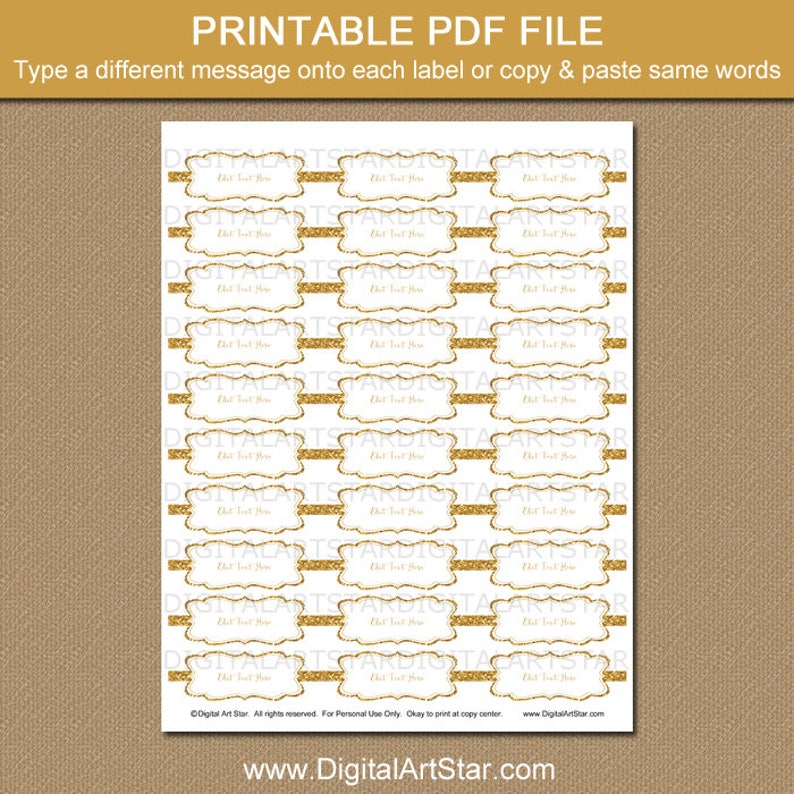 Gold Address Labels Fancy Address Labels Gold Wedding | Etsy