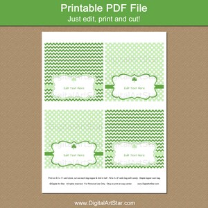 St Patricks Day Goodie Bag Toppers Printable Treat Bag Topper - Etsy