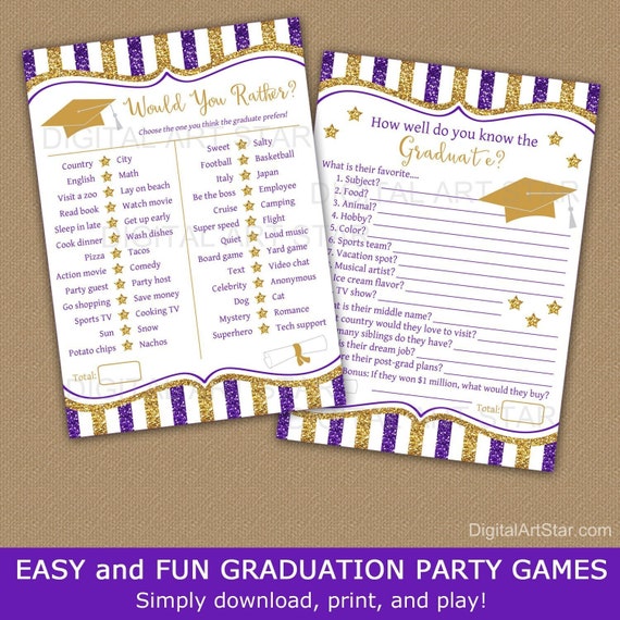 Graduation Games, Graduation Games Printable, Graduation Games Bundle ...