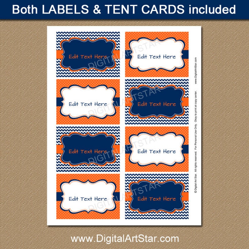 Editable Labels Food Labels Stickers Printable Place Cards | Etsy