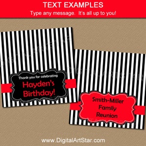 Treat Bag Toppers Printable Birthday Party Favor Bags Red - Etsy