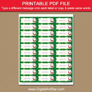 Santa Labels, Christmas Address Labels, Printable Santa Gift Labels ...