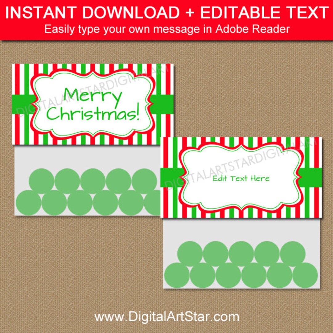 CHRISTMAS Bag Toppers, Holiday Treat Bag Toppers, Printable Christmas ...