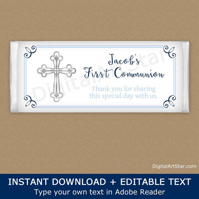 First Holy Communion Candy Bar Wrappers First Communion - Etsy