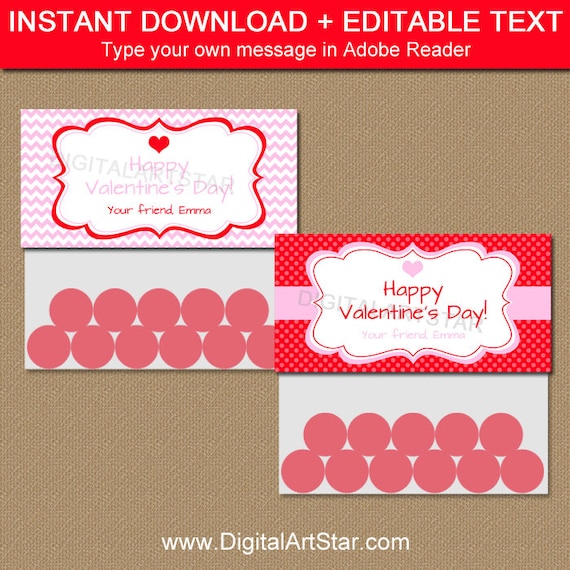 Valentine's Day Bag Toppers, PRINTABLE Valentine Bag Toppers, Bag ...