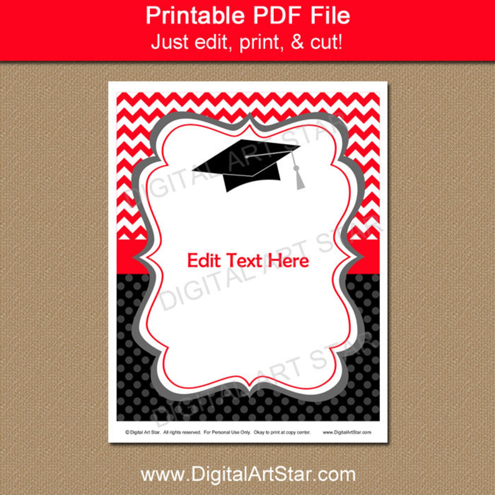 Black and Red Graduation Party Decorations College - Etsy