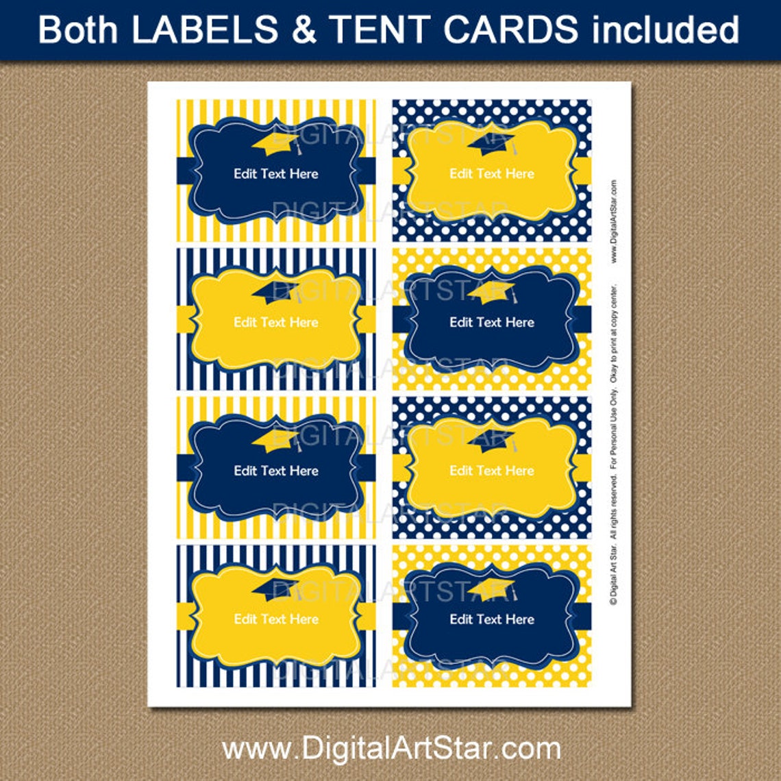 Graduation Food Labels Printable Candy Buffet Labels for | Etsy