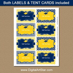 Graduation Food Labels Printable, Candy Buffet Labels for Graduation ...