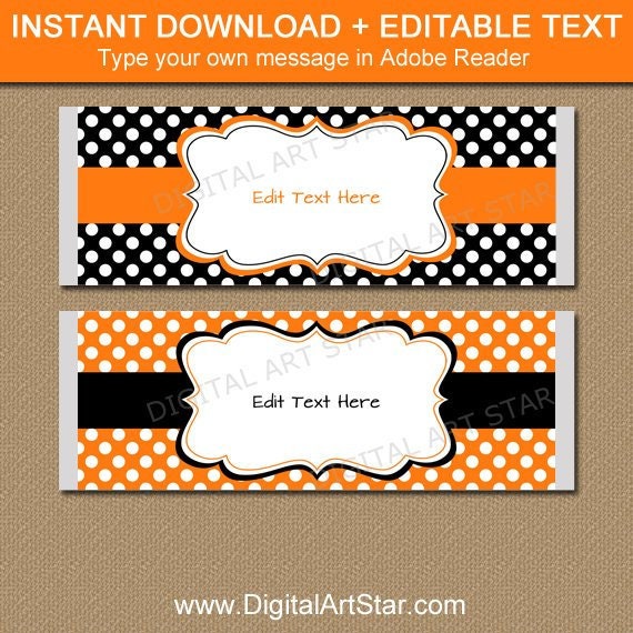 Halloween Candy Bar Wrappers, Halloween Candy Bar Labels, Birthday ...