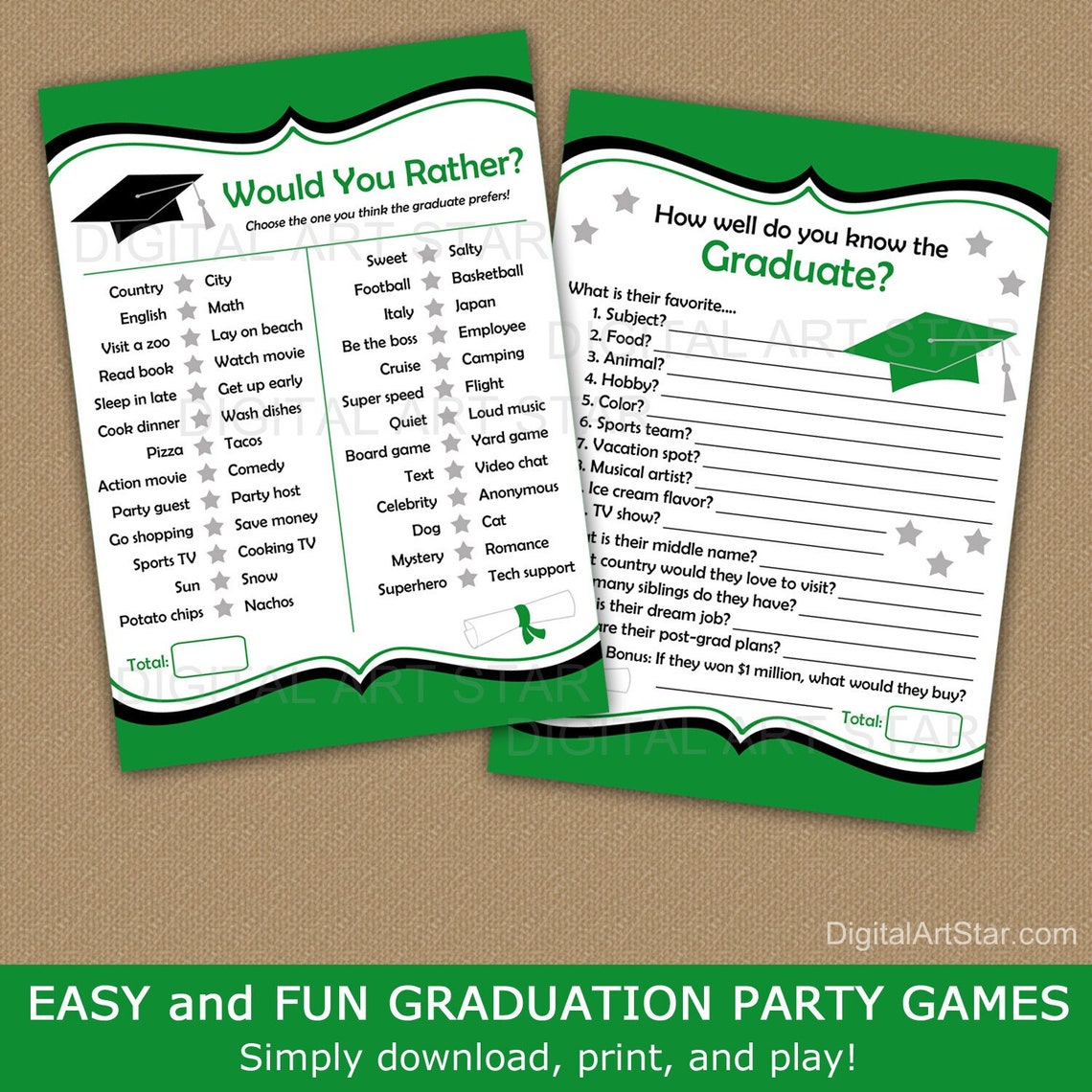 Graduation Games Printable Graduation Games Bundle Who Knows - Etsy