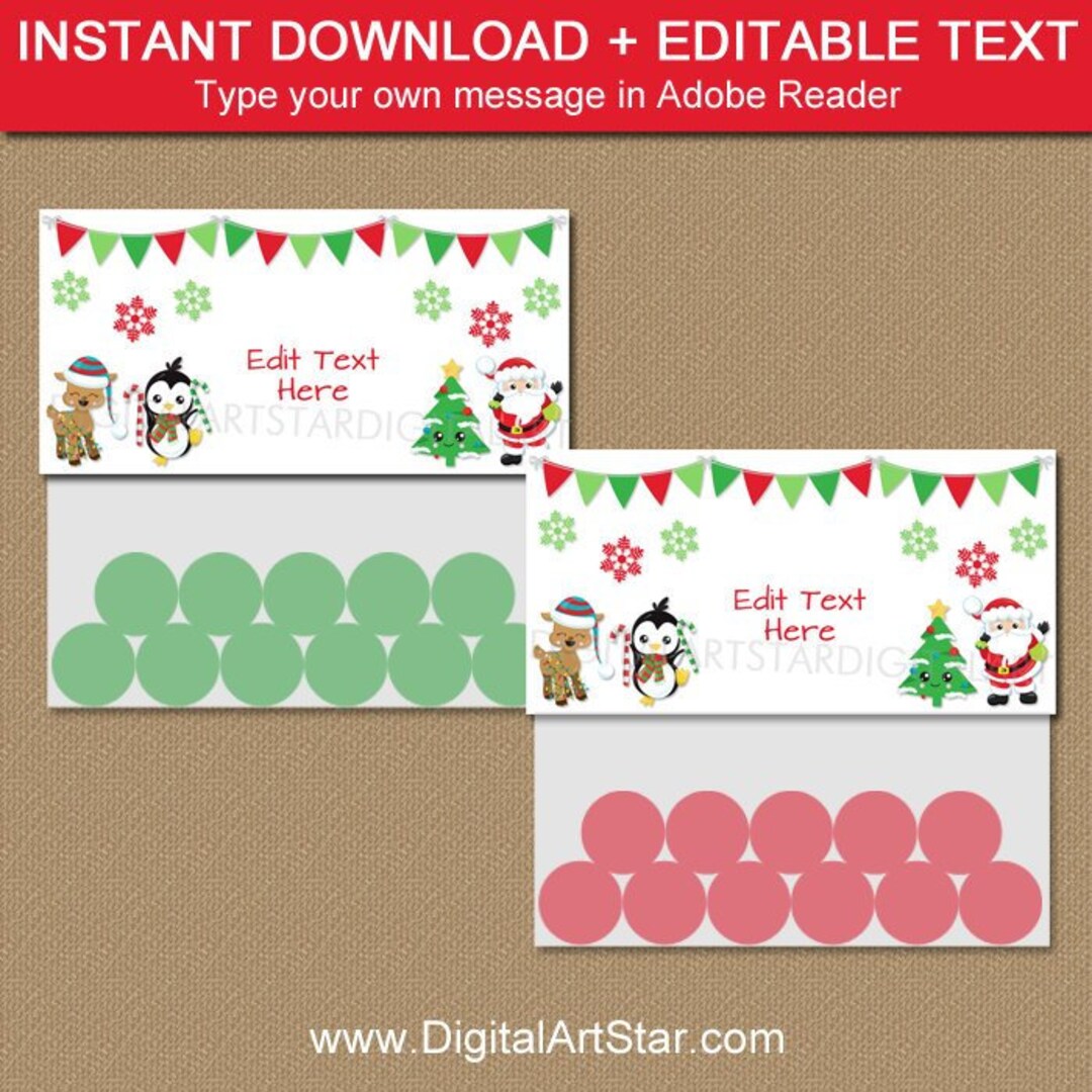 Christmas Bag Toppers Editable, Holiday Treat Bag Topper Printable ...