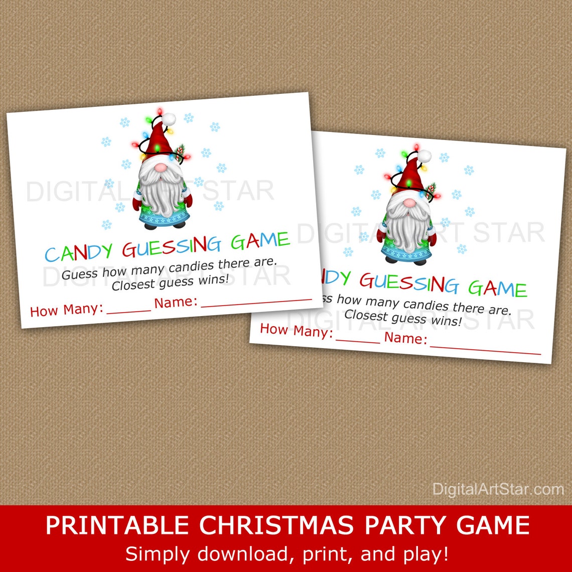 Christmas Candy Guessing Game Printable Guess How Many - Etsy