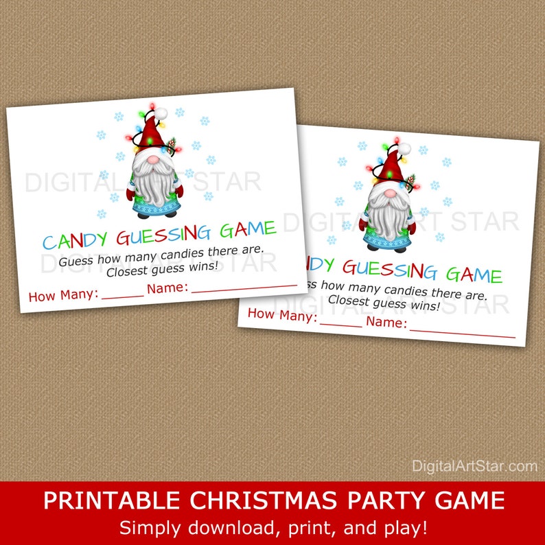 Christmas Candy Guessing Game Printable Guess How Many - Etsy