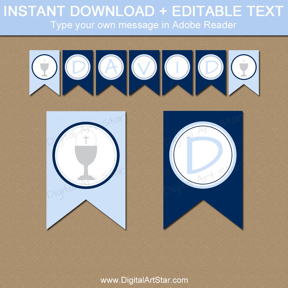 First Holy Communion Banner First Communion Decor Boys 1st | Etsy