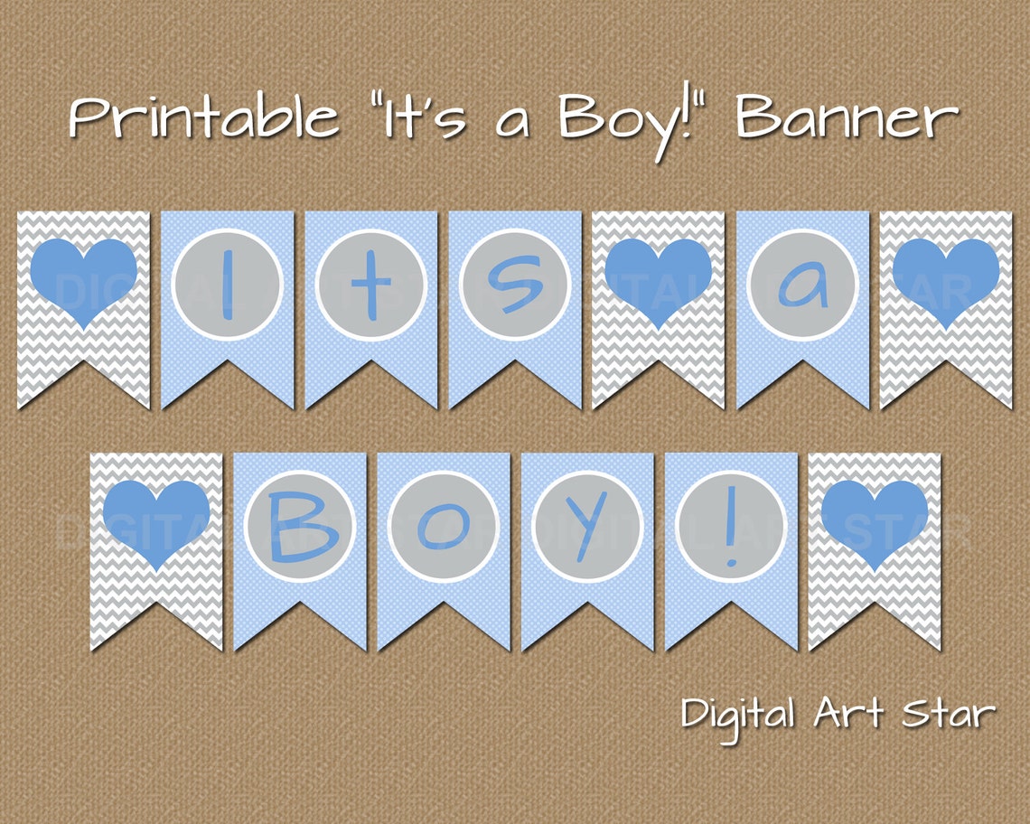 Boy Baby Shower Decorations Baby Boy Shower Banner PRINTABLE - Etsy