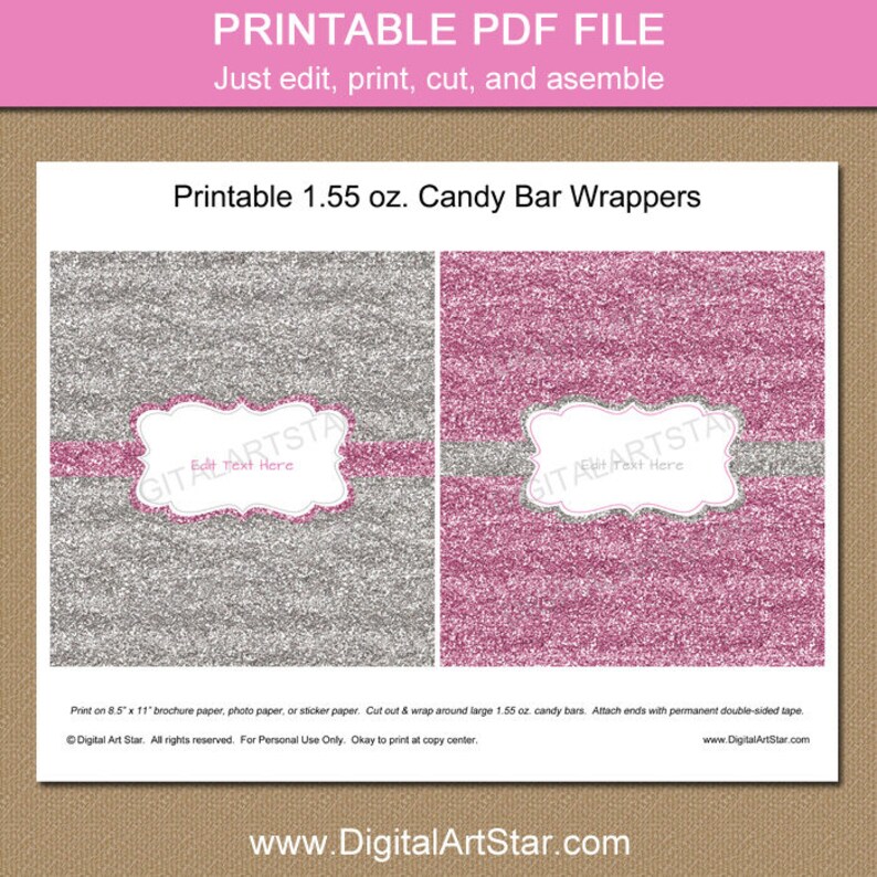 First Birthday Candy Bar Wrappers Chocolate Bar Wrapper Pink | Etsy