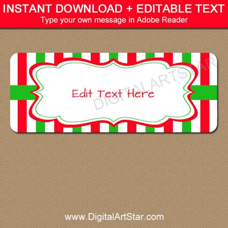 Printable Christmas Address Labels Instant Download Holiday - Etsy
