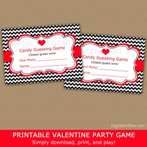 Valentine Candy Game, Valentine Candy Guessing Game, Valentines Day ...