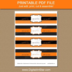 Halloween Water Bottle Labels Editable, Halloween Party Printables ...