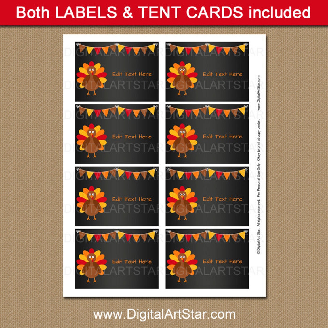 Thanksgiving Food Labels EDITABLE Thanksgiving Buffet Cards - Etsy