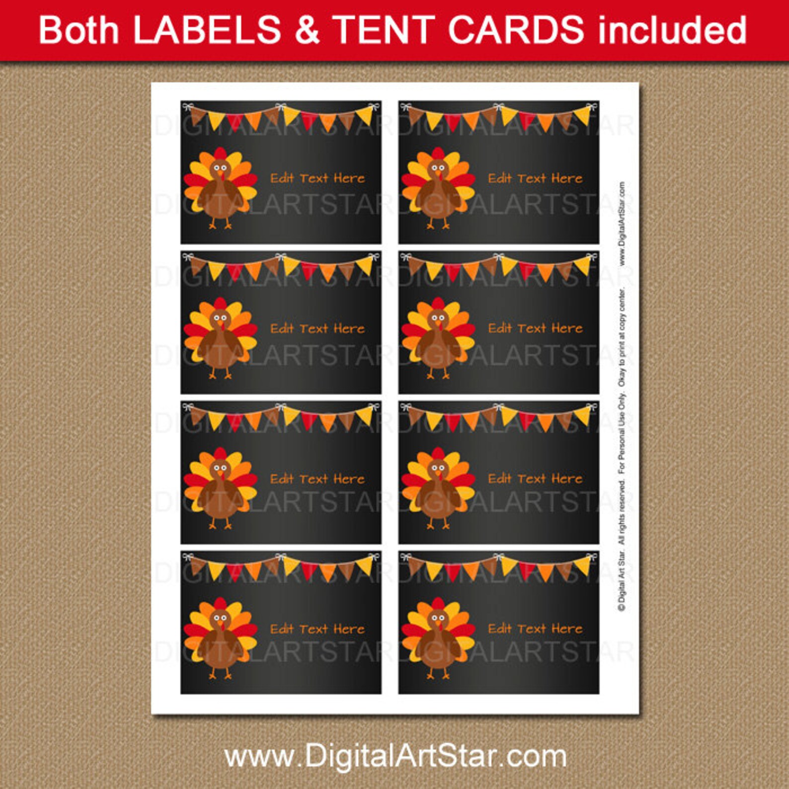 Thanksgiving Food Labels EDITABLE Thanksgiving Buffet Cards - Etsy