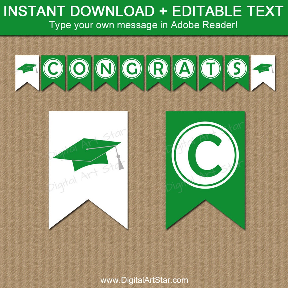 Green Graduation Party Decorations Graduation Banner Kelly - Etsy