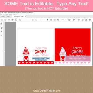 Gnome Valentine Treat Bag Toppers Printable Valentine Bag - Etsy