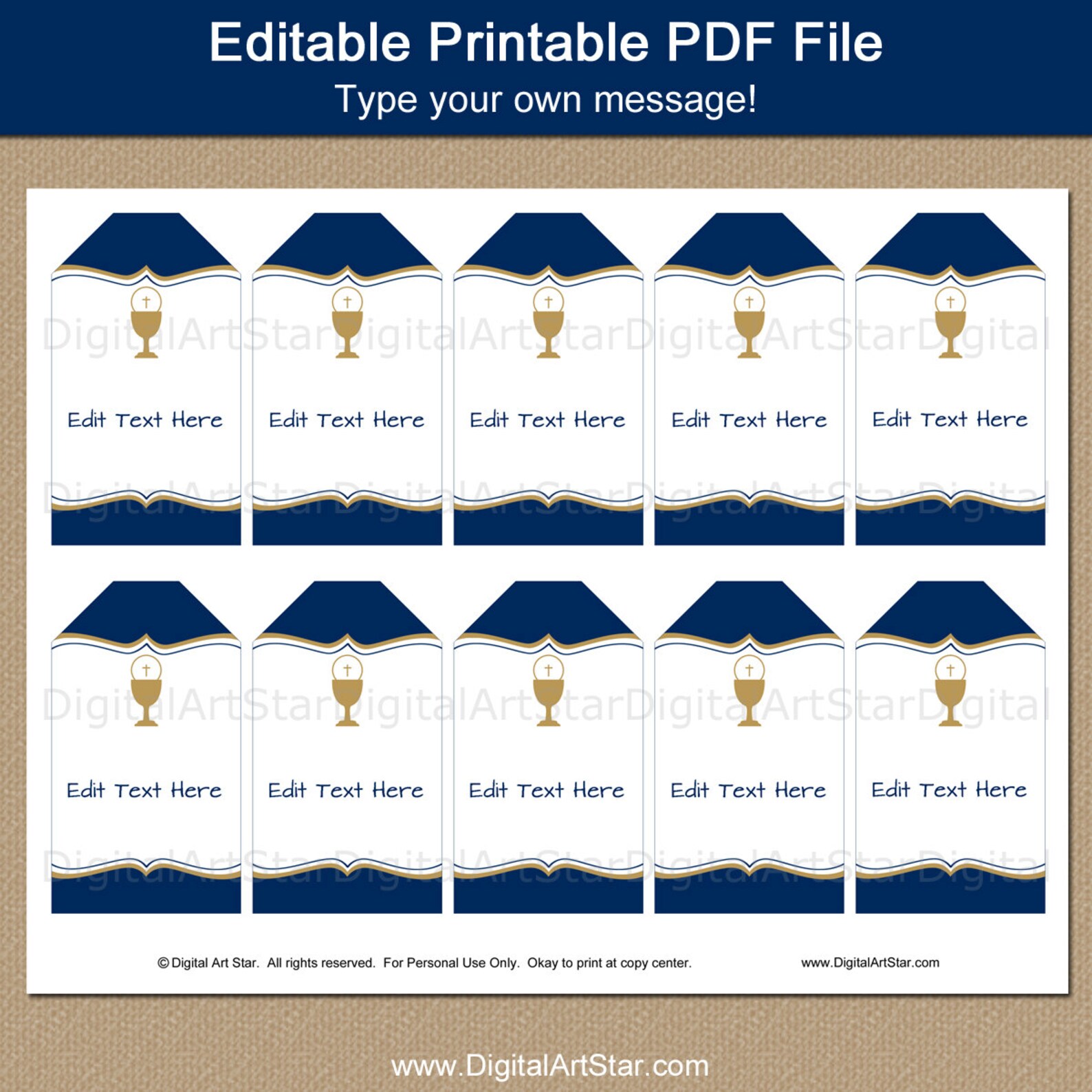 Printable First Communion Favor Tag Template First Communion Tags With ...