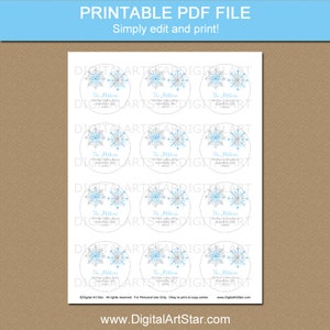 Snowflake Address Labels 2 Inch Round Return Address Labels Printable ...