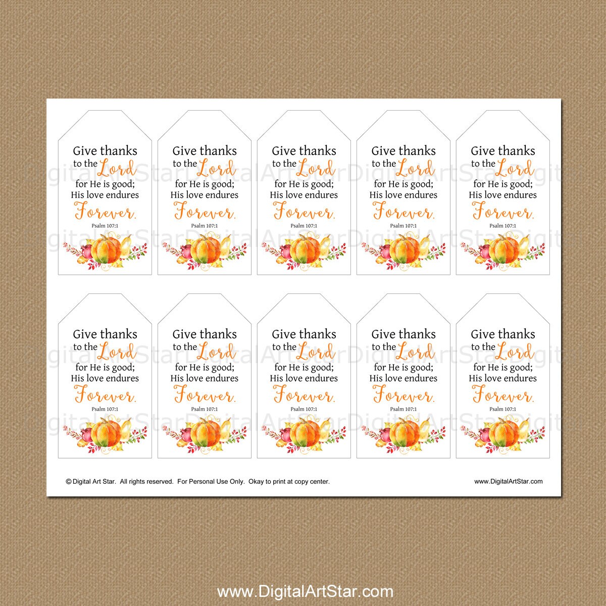 Thanksgiving Bible Verse Gift Tags Printable Thanksgiving - Etsy