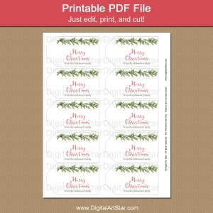 Editable Holiday Gift Tags Printable Christmas Tags Family Christmas ...