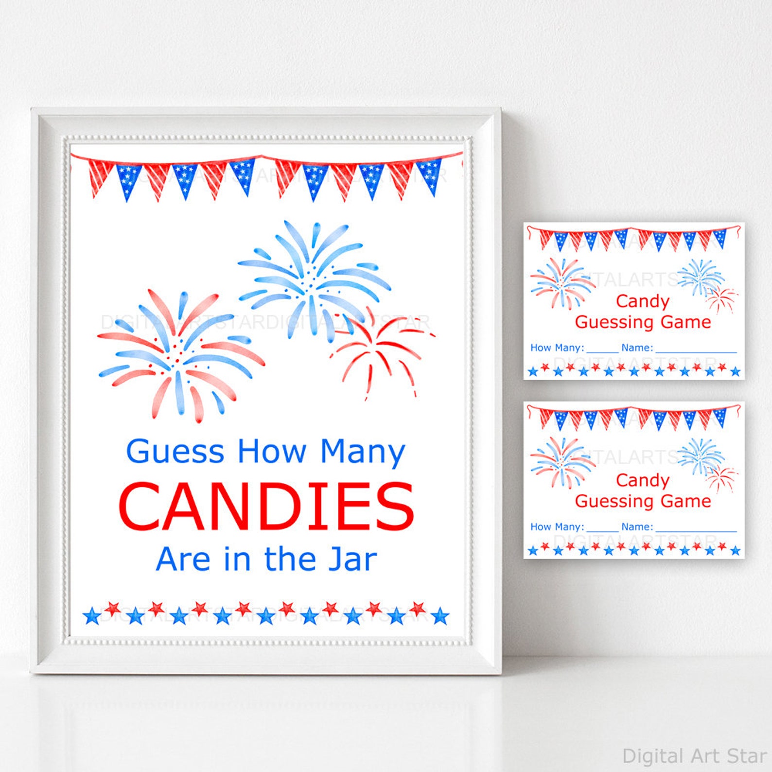 4th of July Candy Guessing Game and Sign Guess How Many - Etsy