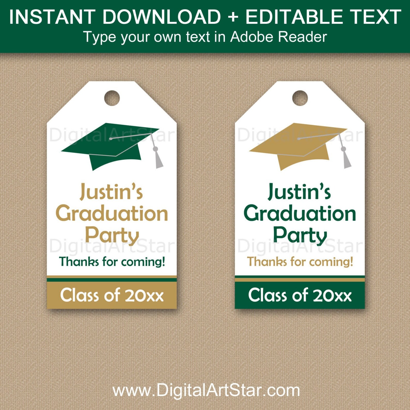 Graduation Tags Instant Download Graduation Thank You Tag - Etsy