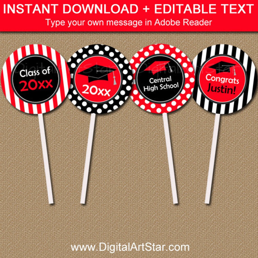 Graduation Cupcake Toppers 2024, Graduation Party Decoration, Cupcake ...