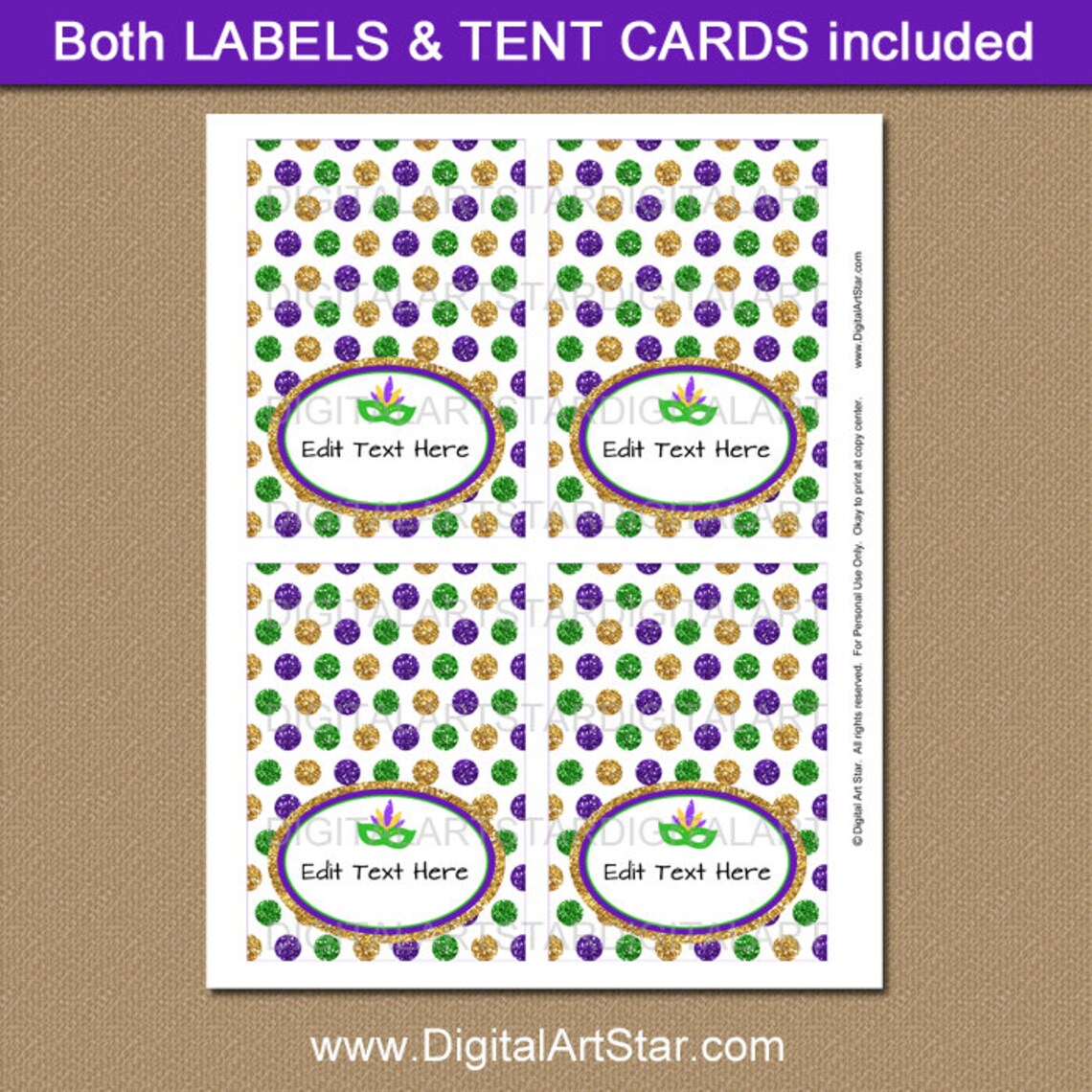 Mardi Gras Labels Mardi Gras Party Printables Mardi Gras - Etsy