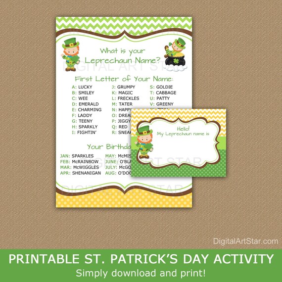 Leprechaun Name Game - What is Your Leprechaun Name - Leprechaun Name ...