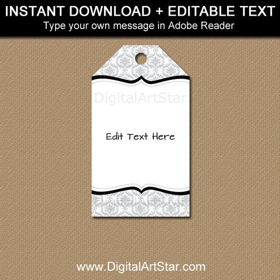 Birthday Favor Tags, Anniversary Favor Tags, Silver Hang Tags, Silver ...