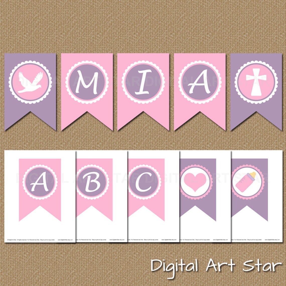 Printable Alphabet Pennant Banner / Create Your Own Banner / A | Etsy