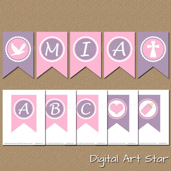 Printable Alphabet Pennant Banner / Create Your Own Banner / A through ...