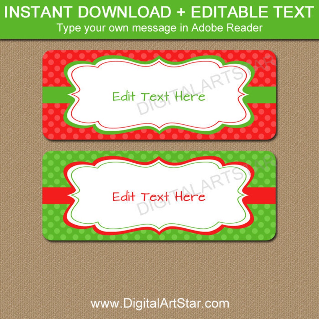 Instant Download Christmas Address Labels Stickers Christmas Return ...