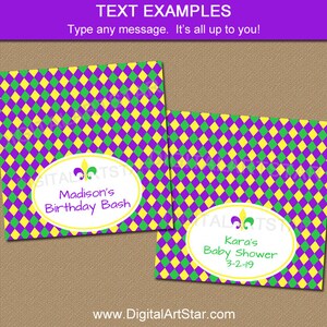 Mardi Gras Party Favor Bag Toppers, Printable Bag Toppers, Mardi Gras ...