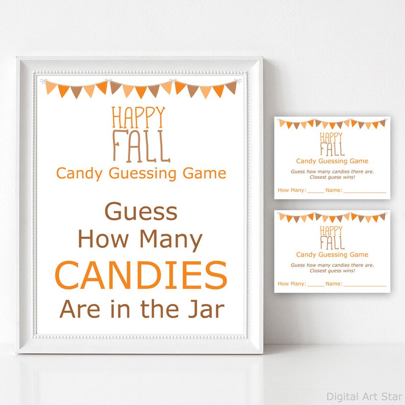 Candy Guessing Fall Happy Fall Printable Game Fall Candy - Etsy